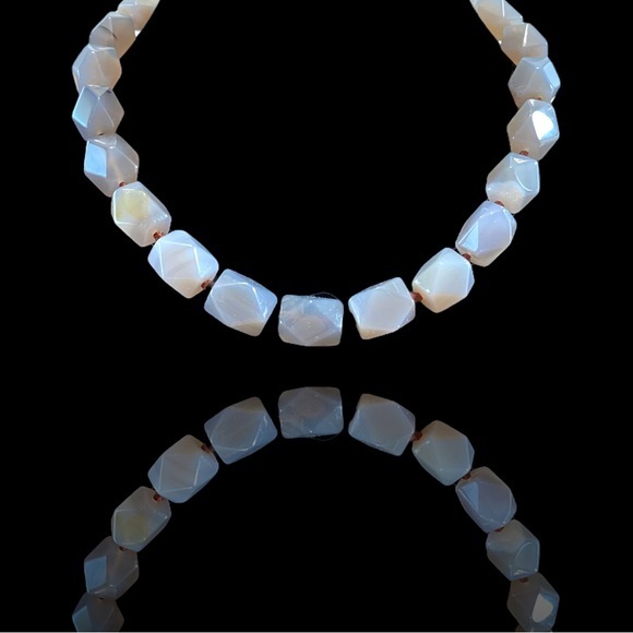 Jewelry | Nwt Natural Polished Grey Agate Necklace | Poshmark
